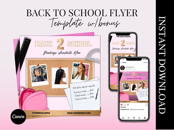 Editable Back to School Flyer Social Media Flyer - Etsy