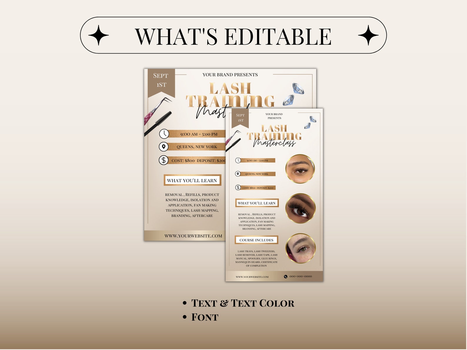 Editable Lash Training Flyer | Lash Course Flyer | Canva Template - Etsy