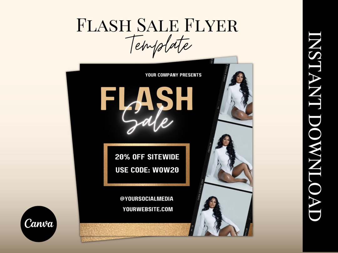 Editable Flash Sale Flyer | Instant Download | DIY | Bronze | Canva ...