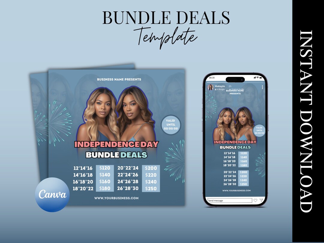 4th of July Bundle Deals Flyer | Editable Canva Template | Instagram ...