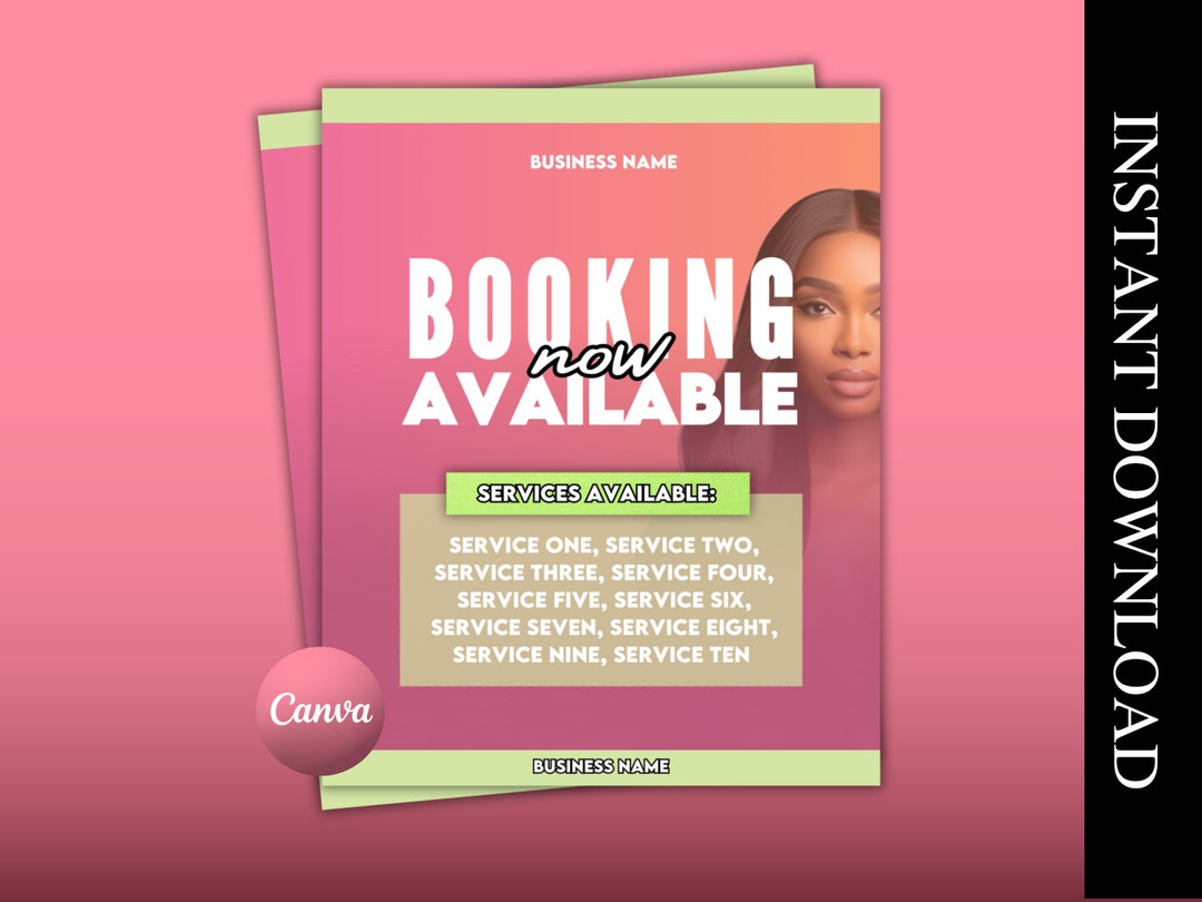Booking Available Flyer Appointment Available Flyer Instagram Canva ...