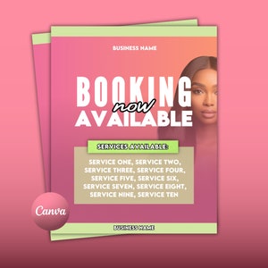 Booking Available Flyer Appointment Available Flyer Instagram Canva ...