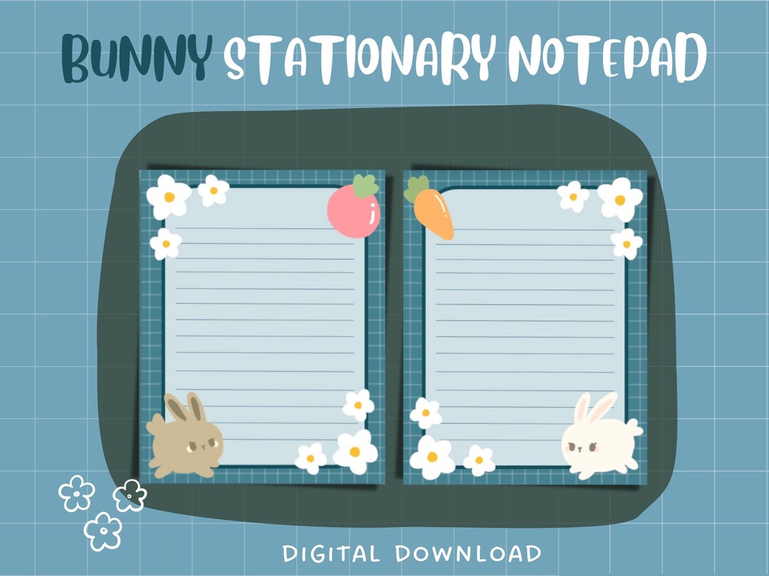 Easter Bunny Writing Paper Printable/stationary Paper/ Letter Writing ...
