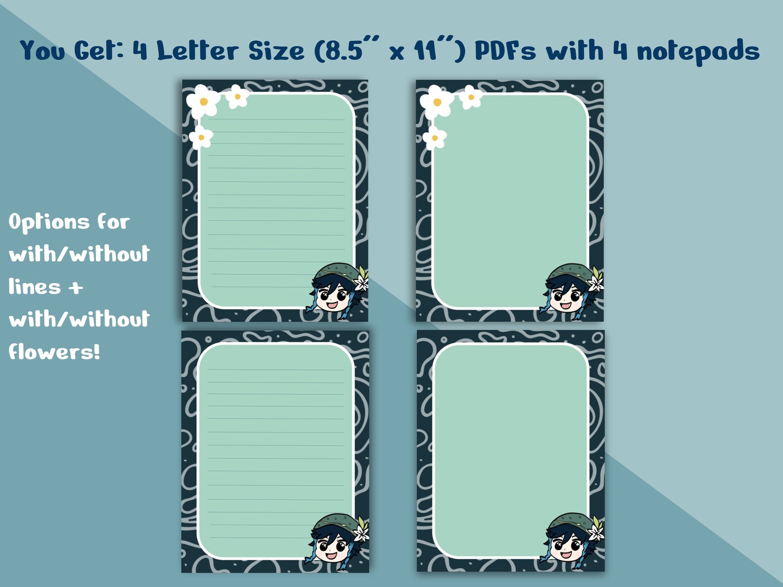 Genshin Impact Venti Printable Stationery Printable Writing | Etsy