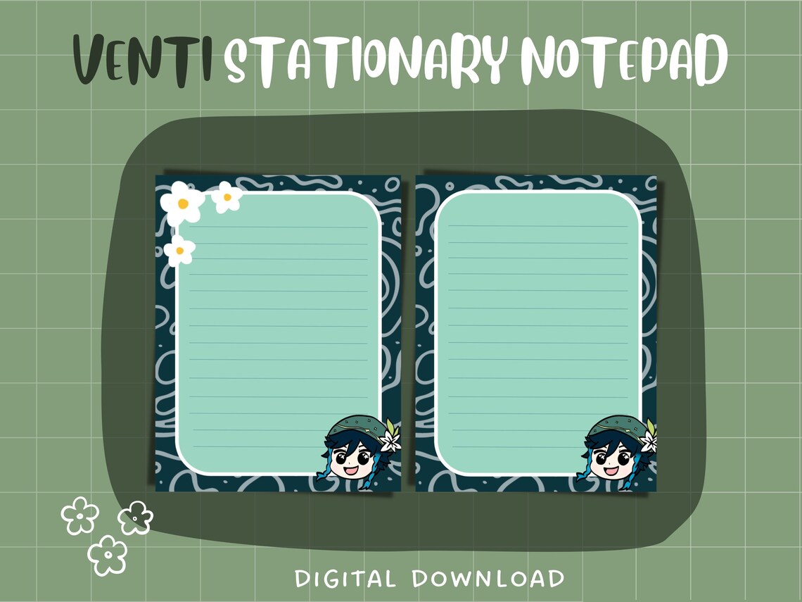 Genshin Impact Venti Printable Stationery, Printable Writing Paper ...