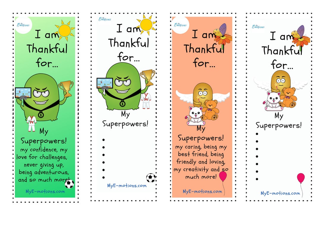 10 Printable Bookmarks i'm Thankful For... SEL for Thanksgiving ...