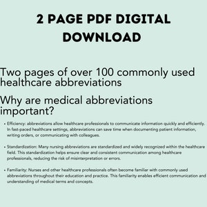 Medical Abbreviation Study Guide, Medical Terminology, Nursing ...