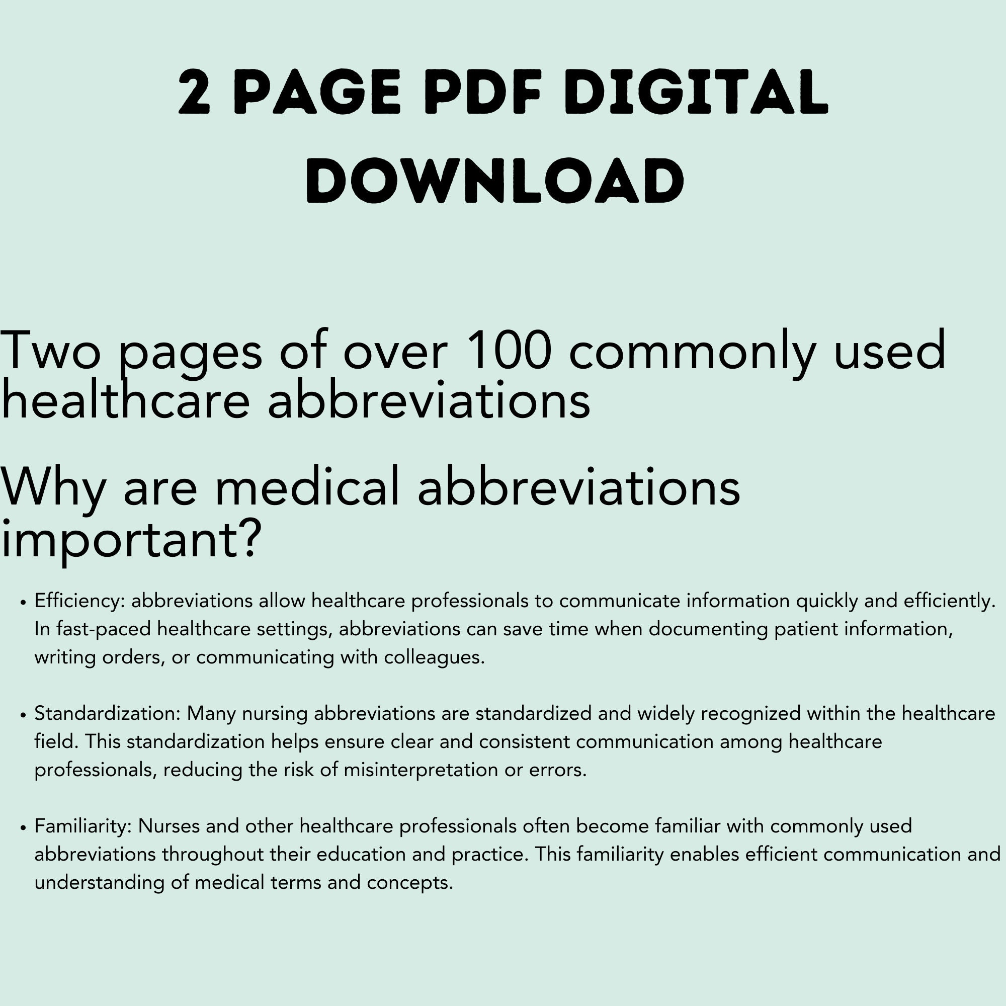 Medical Abbreviation Study Guide, Medical Terminology, Nursing ...