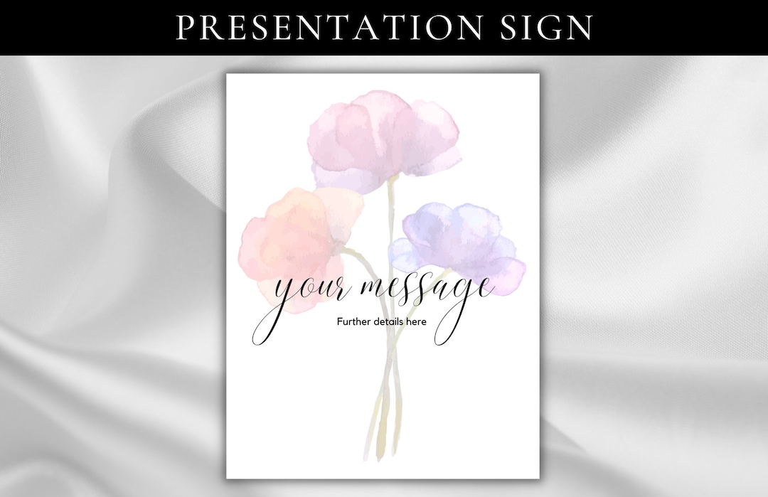 Floral Sign Sign Blank Sign Printable Template Canva PDF List Editable ...