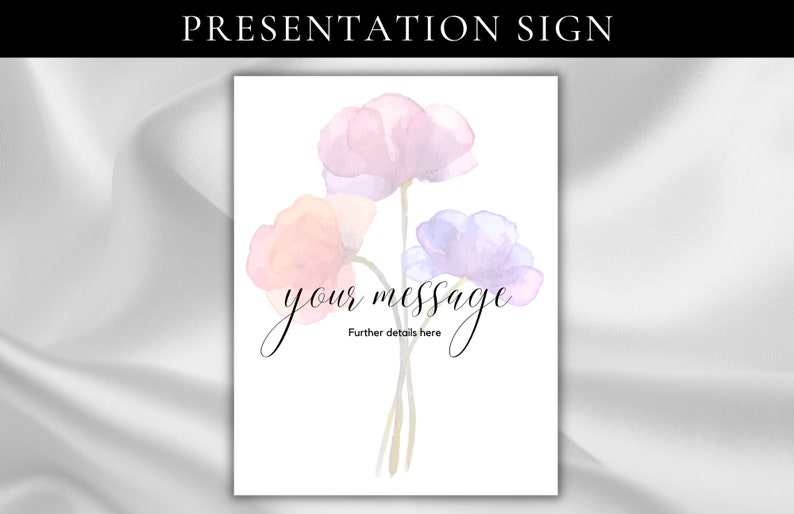 Floral Sign Sign Blank Sign Printable Template Canva PDF List Editable ...
