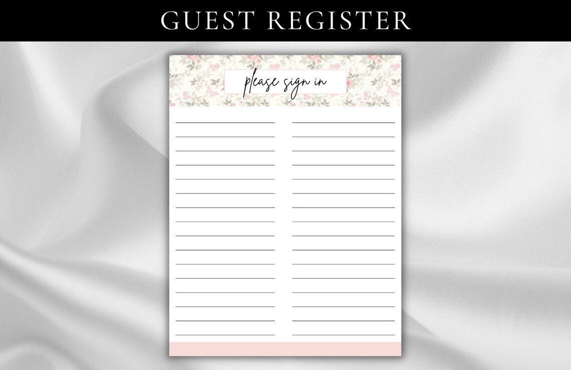 Please Sign in Printable Template Guest Register Form - Etsy