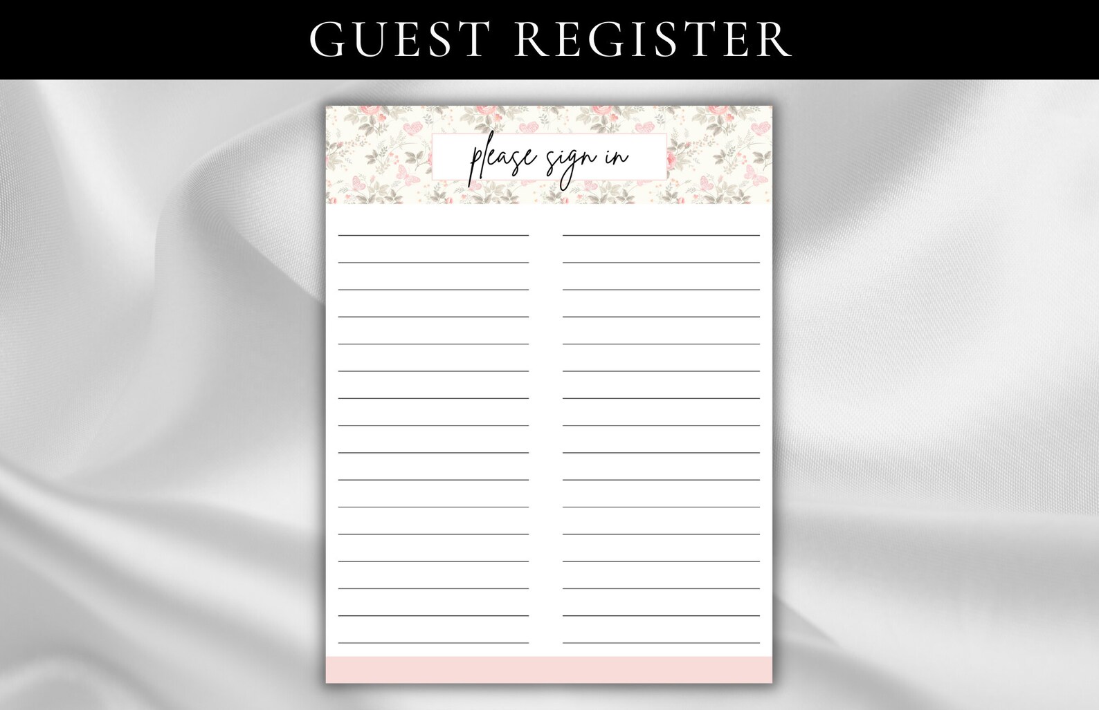 Please Sign in Printable Template Guest Register Form - Etsy