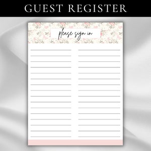 Please Sign in Printable Template Guest Register Form - Etsy