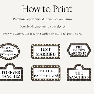 Wedding Marquee Sign, Editable Entrance Template (canva) - Etsy