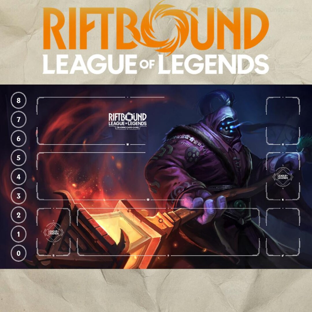 Riftbound Jax Playmat: League of Legends Trading Card Game (24" X 14 ...