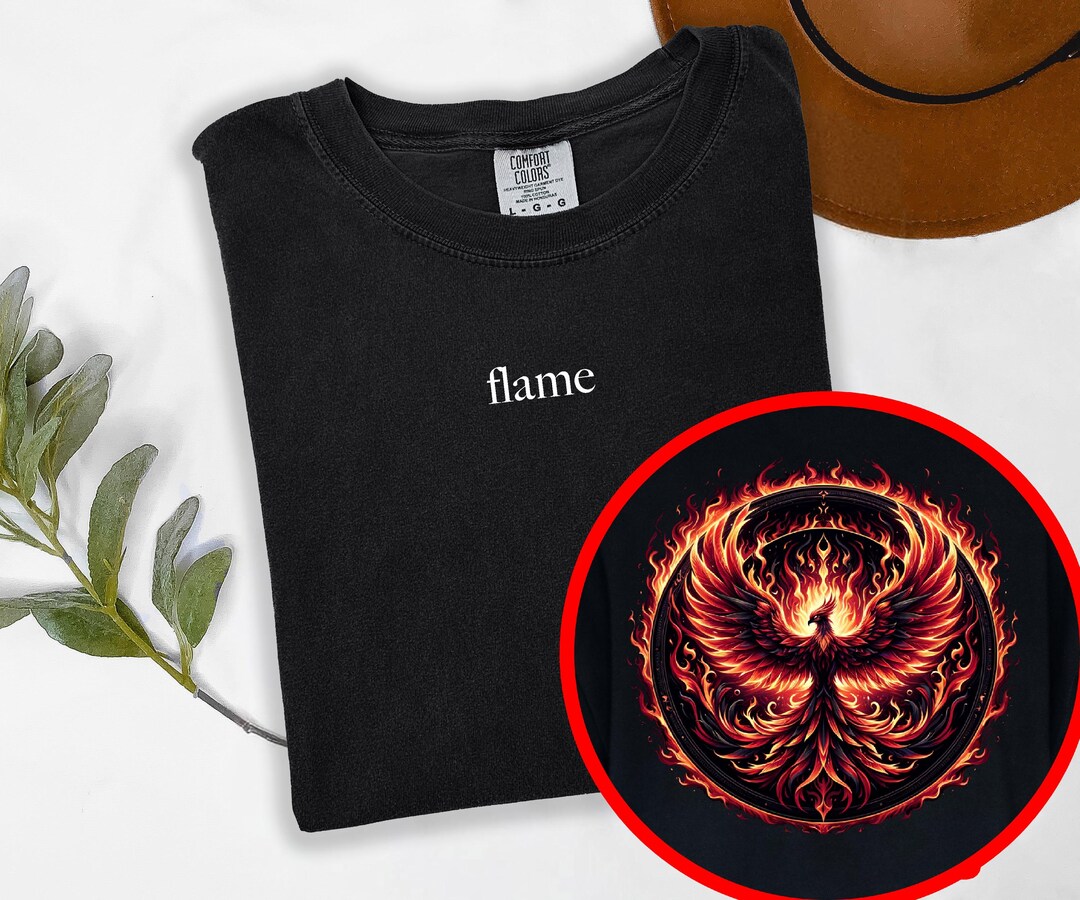 Flame Shirt, Phoenix Fire-themed T-shirt, Phoenix Shirt, Fire-themed T ...