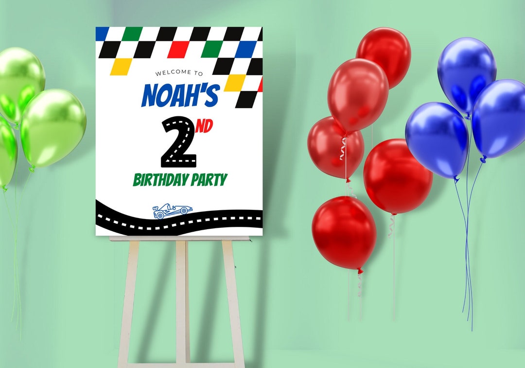 Editable Two Fast Second Birthday Welcome Sign Template | Car 2nd Bday ...