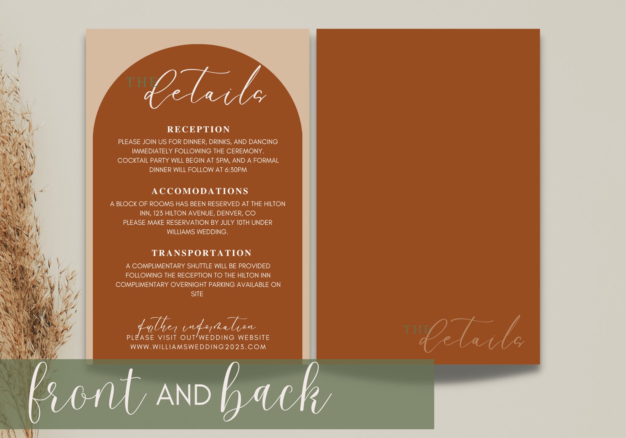 Earth Tone Wedding Invitation Editable Template Minimalist Wedding ...