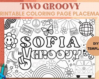2nd Birthday two Groovy Coloring Sheet Activity - Etsy
