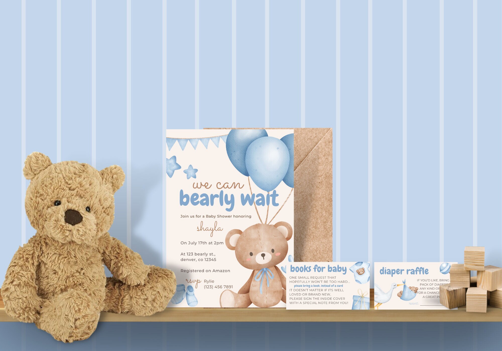 We Can Bearly Wait Baby Shower Editable Invitation Template Bearly Wait ...