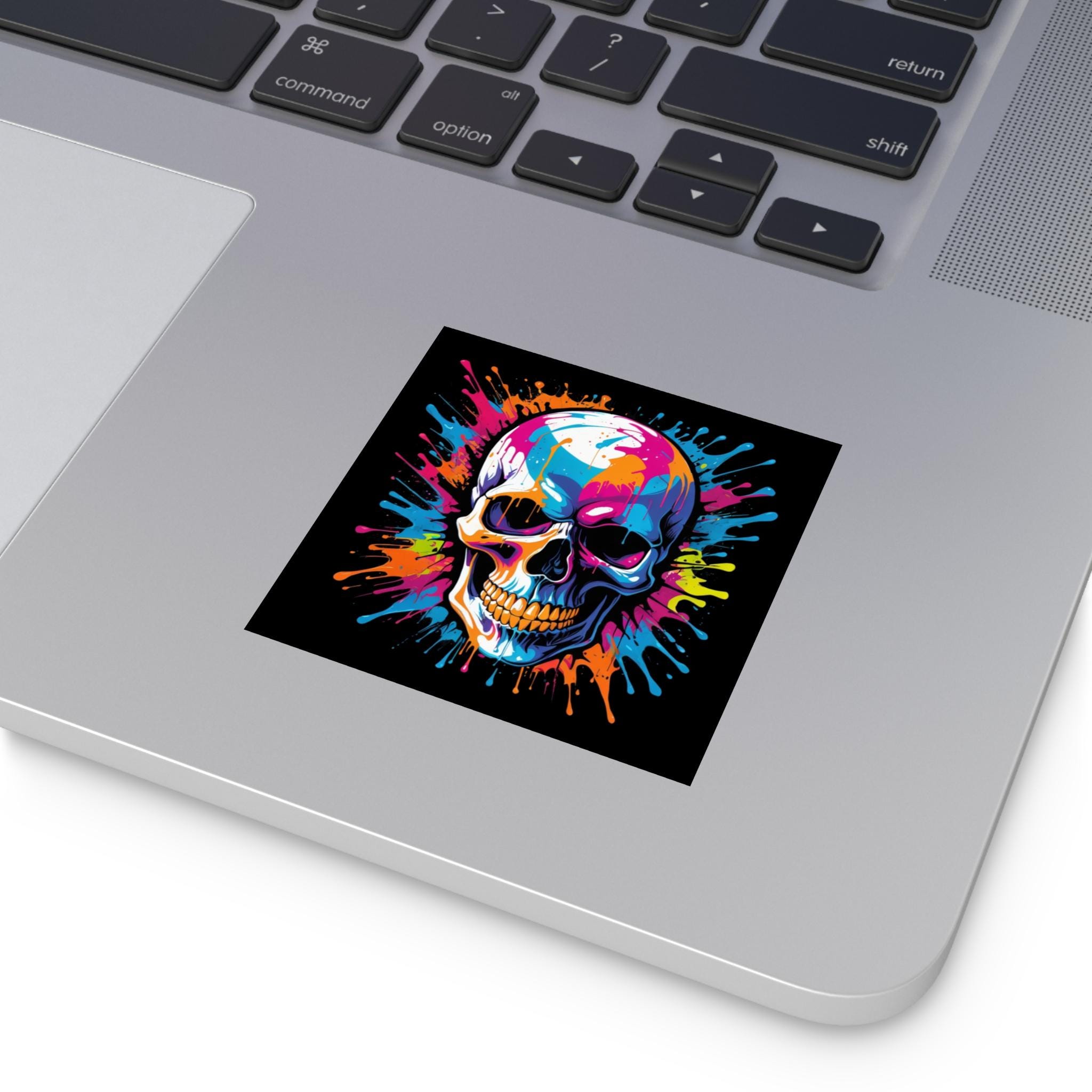 Vibrant Colorful Skull Sticker for Laptop, Water Bottle, Car Waterproof ...