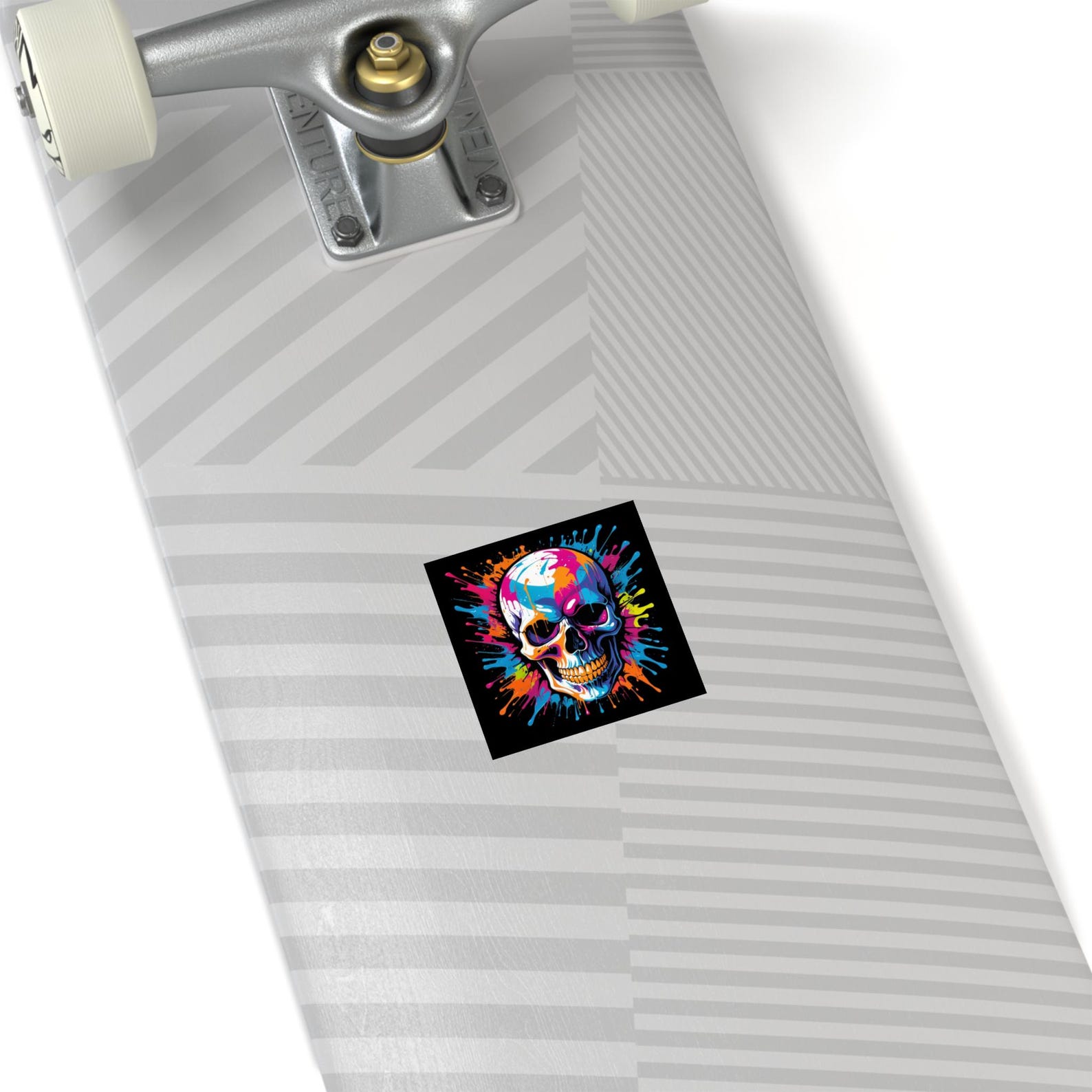 Vibrant Colorful Skull Sticker for Laptop, Water Bottle, Car Waterproof ...