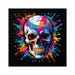 Vibrant Colorful Skull Sticker for Laptop, Water Bottle, Car Waterproof ...
