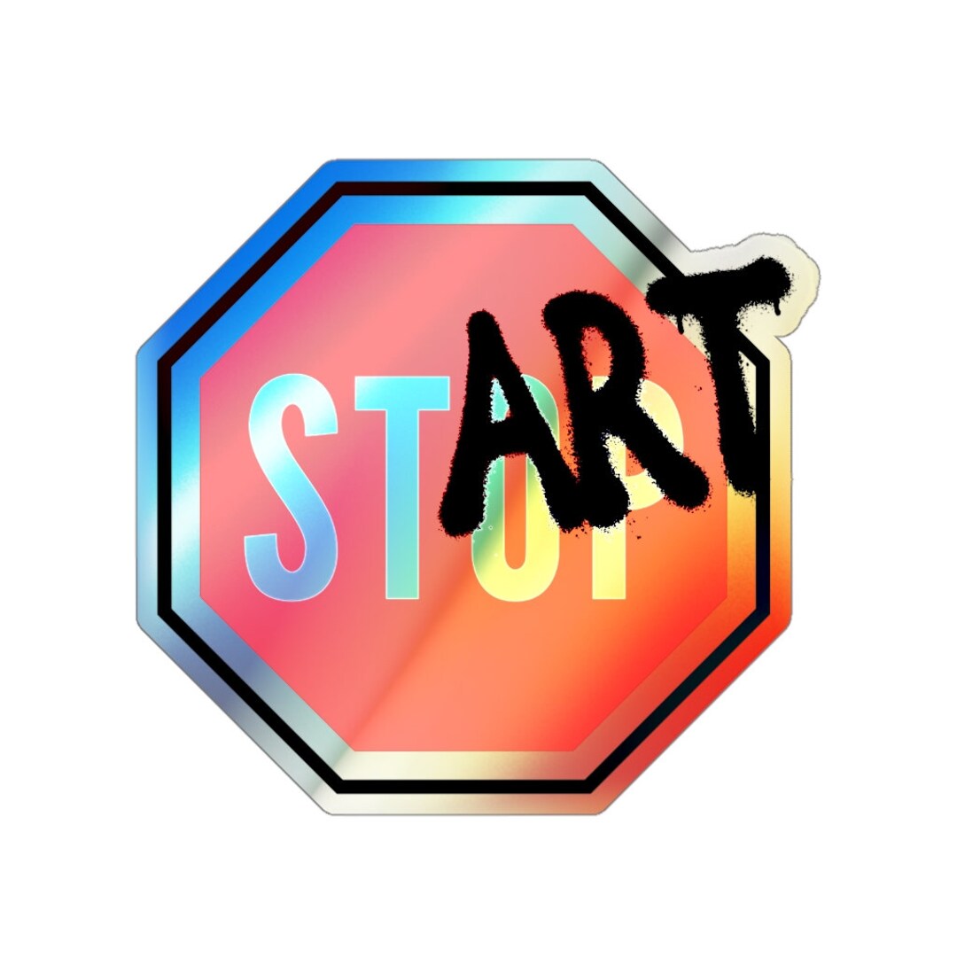 Holographic STOP - START Stickers, Motivational, Gaming, Resilience ...