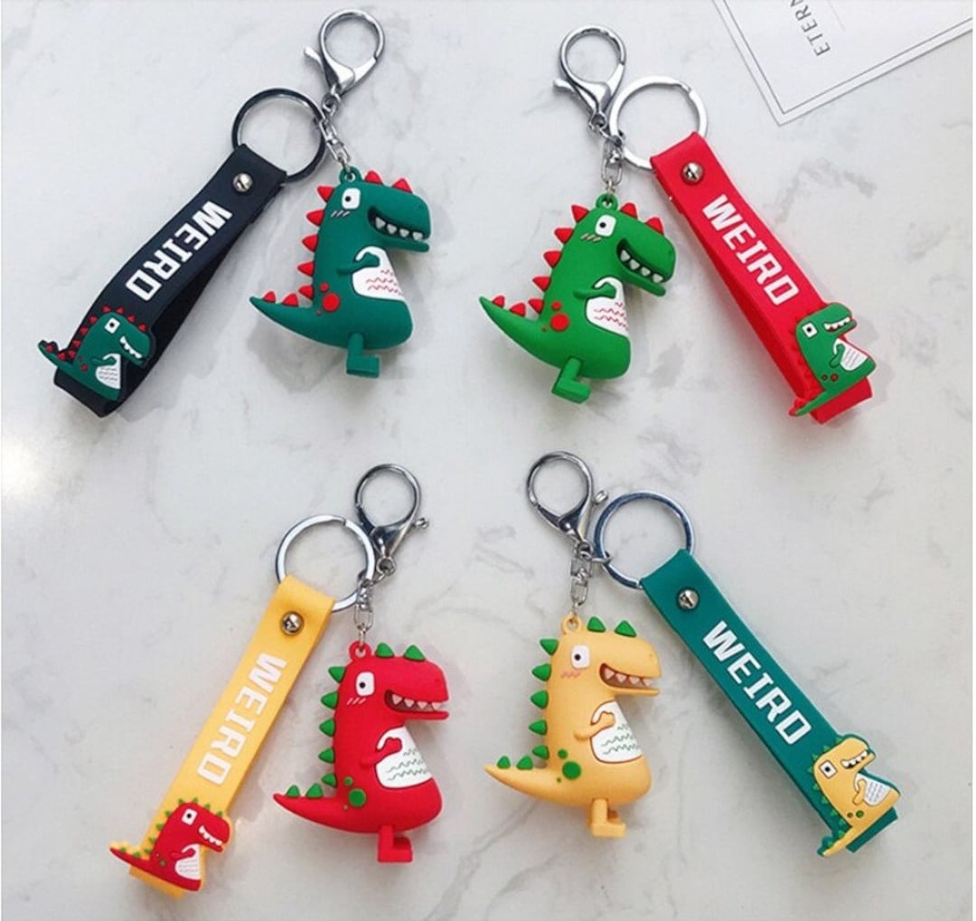 Dinosaur Keychain/keyring, Cartoon Keychain, Dino Key Charm, Animal ...