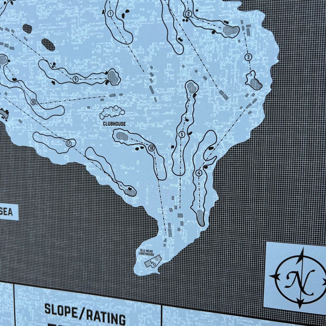 Custom Golf Course Map Art Print: Modern Architect Style, Framed - Etsy