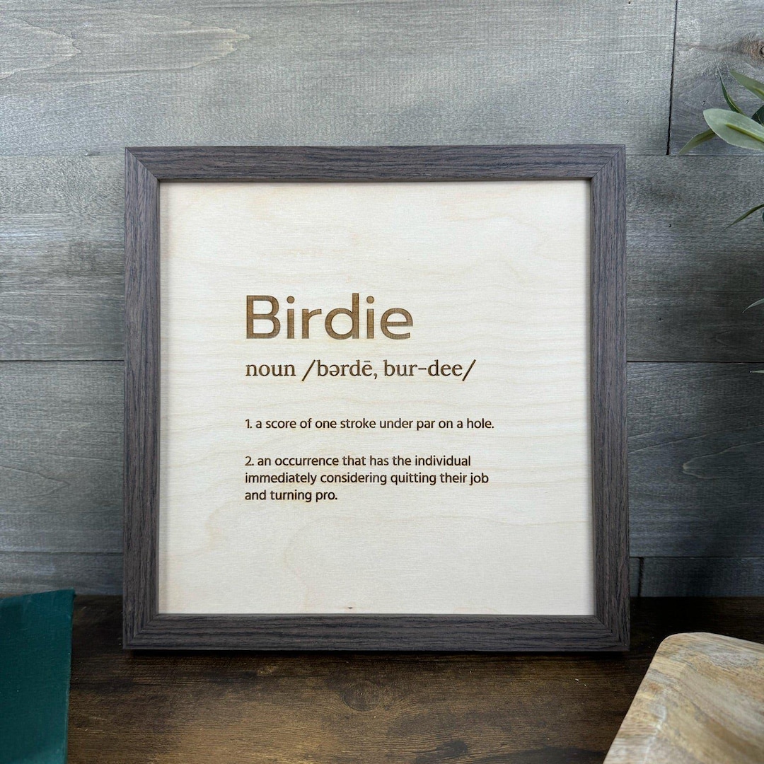 Handmade 'birdie' Golf Definition Art: Framed Golf Gift - Etsy