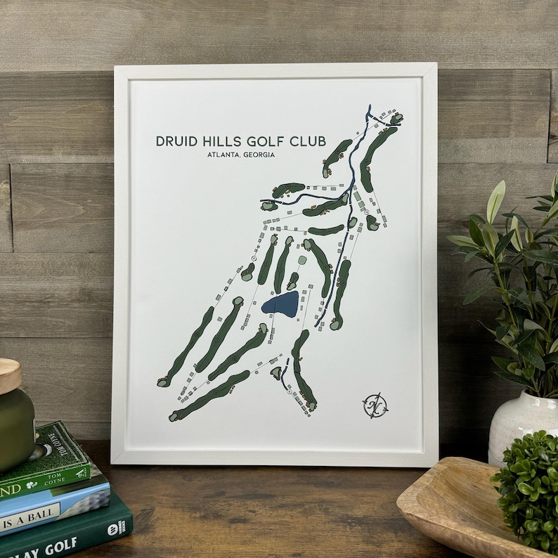 Personalized Golf Course Map Art Print: Framed Offset Sketch Design - Etsy