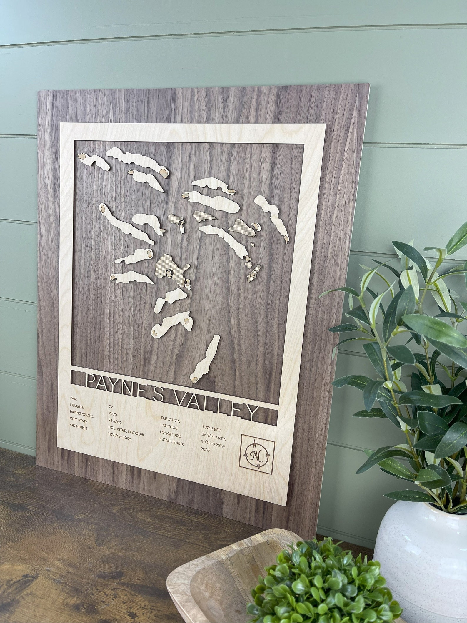 Custom Layered Wood Golf Course Map: Minimalist Golf Art - Etsy