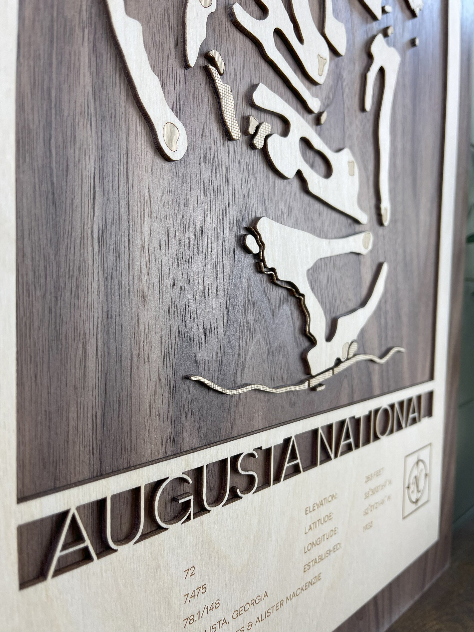 Custom Layered Wood Golf Course Map: Minimalist Golf Art - Etsy
