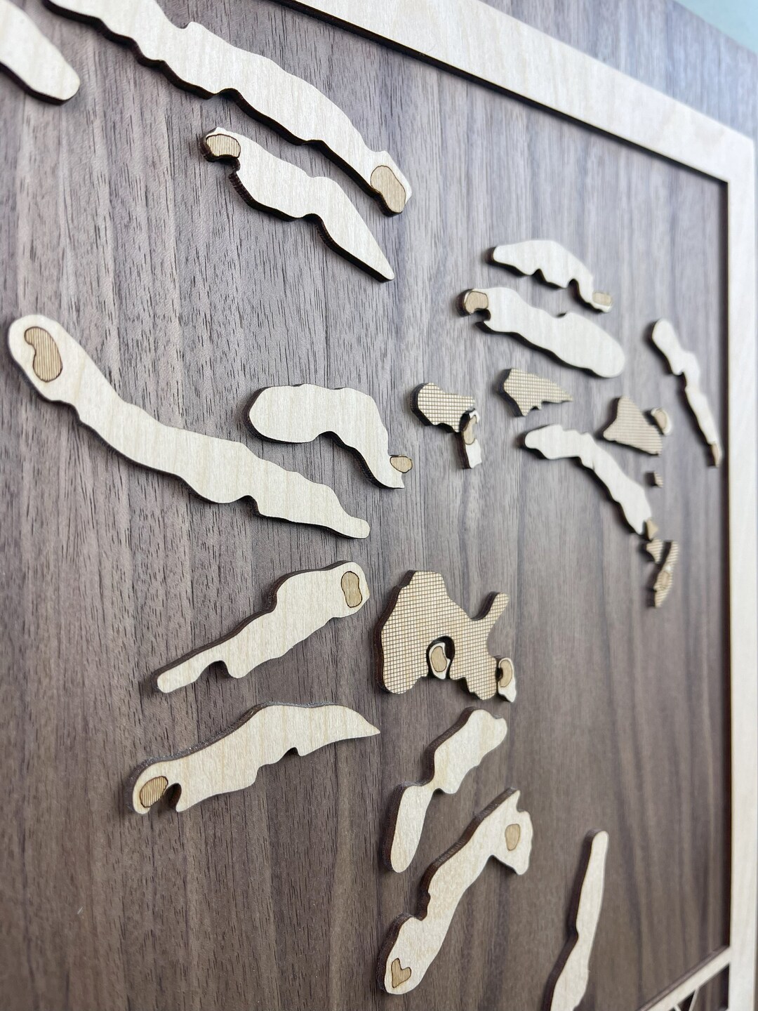 Custom Layered Wood Golf Course Map: Minimalist Golf Art - Etsy