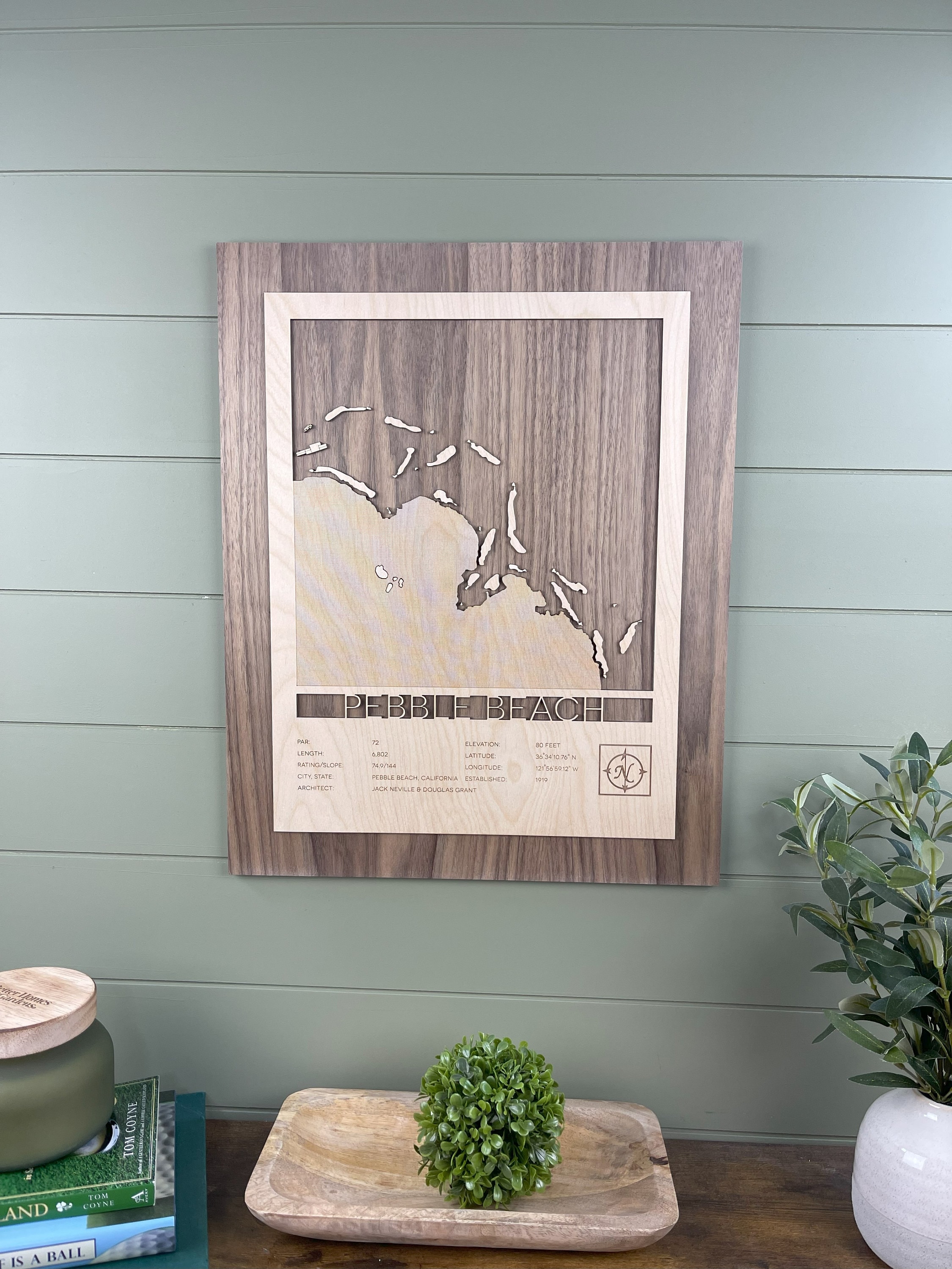 Custom Layered Wood Golf Course Map: Minimalist Golf Art - Etsy
