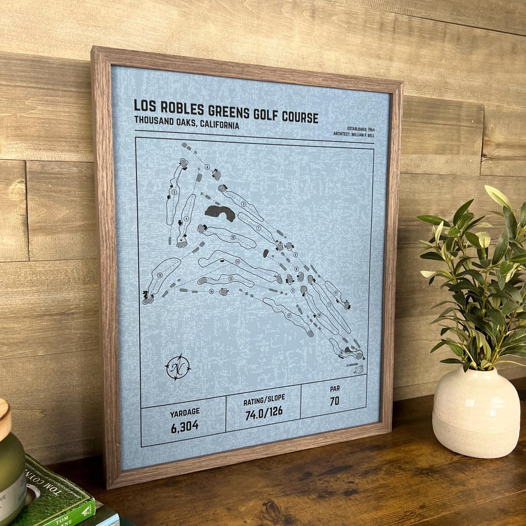 Custom Golf Course Map | FRAMED | Personalized Golf Art Print | Framed ...