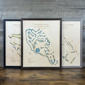 Custom Golf Course Map Art: Unique Golf Gift - Etsy