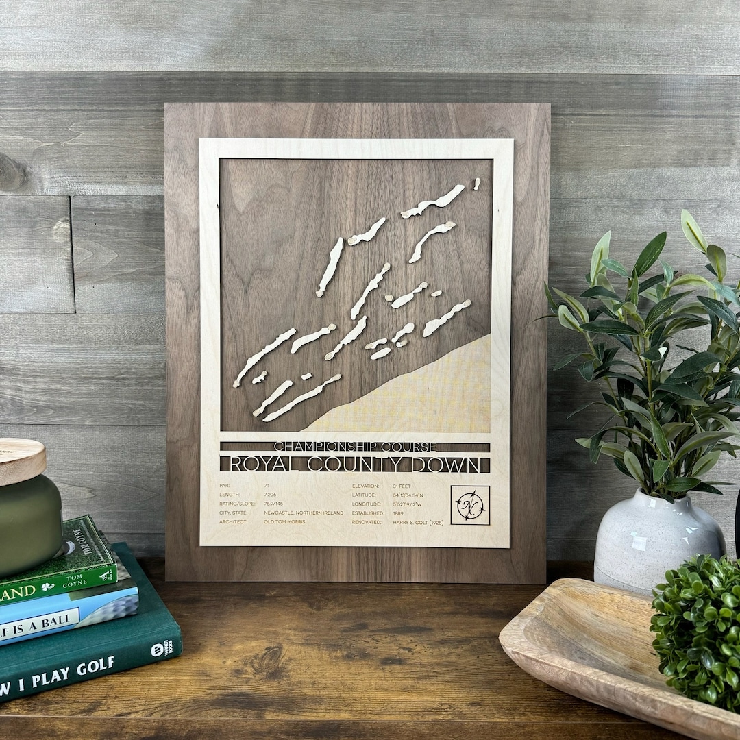 Custom Golf Course Map: Layered Wood Golf Art - Etsy