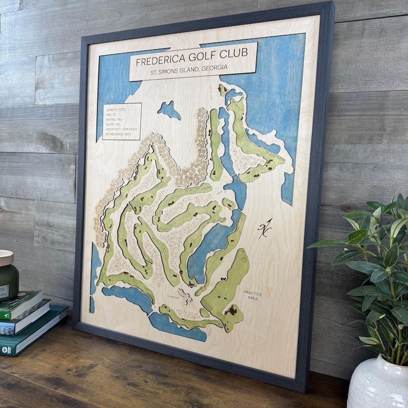 Multi Layered 3D Wood Golf Course Map: Custom Golf Art - Etsy