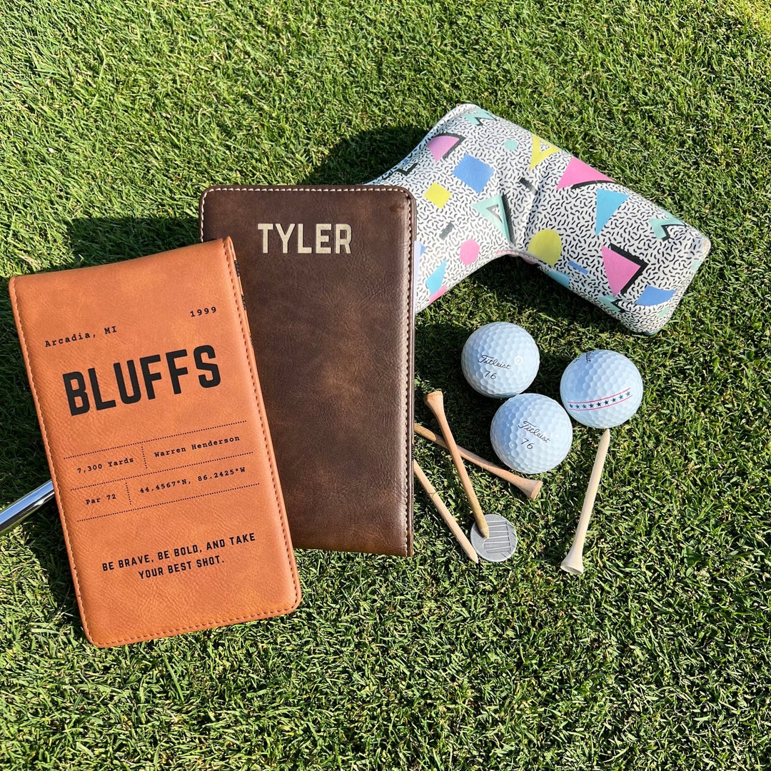 Personalized Leather Golf Scorecard Holder Custom Golf Accessory ...