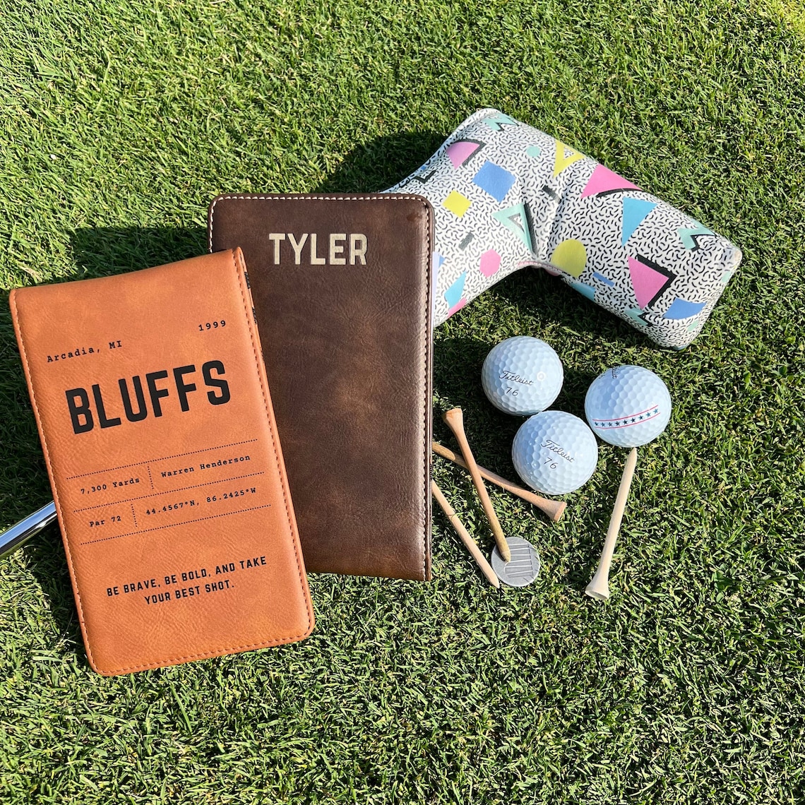 Personalized Leather Golf Scorecard Holder: Custom Golf Gift - Etsy