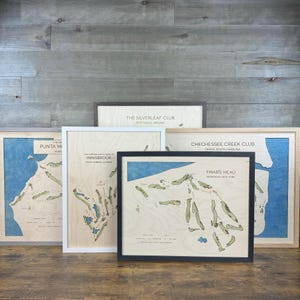 Custom Golf Course Map Art: Unique Golf Gift - Etsy