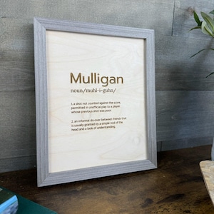 Mulligan Defined | Golf Art | Golf Words | Golf Wall Art | Golf Gift ...