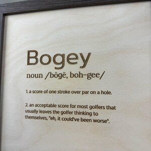 Bogey Defined | Golf Art | Golf Words | Golf Wall Art | Golf Gift ...