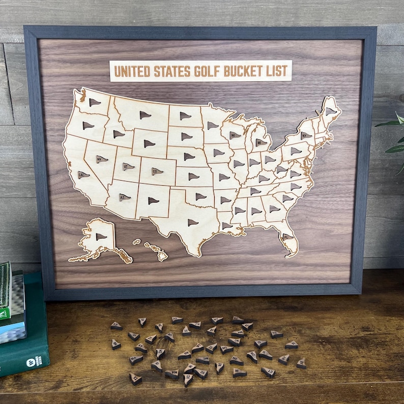 USA Golf Bucket List Map: Golf Travel Map, Golf Gift - Etsy