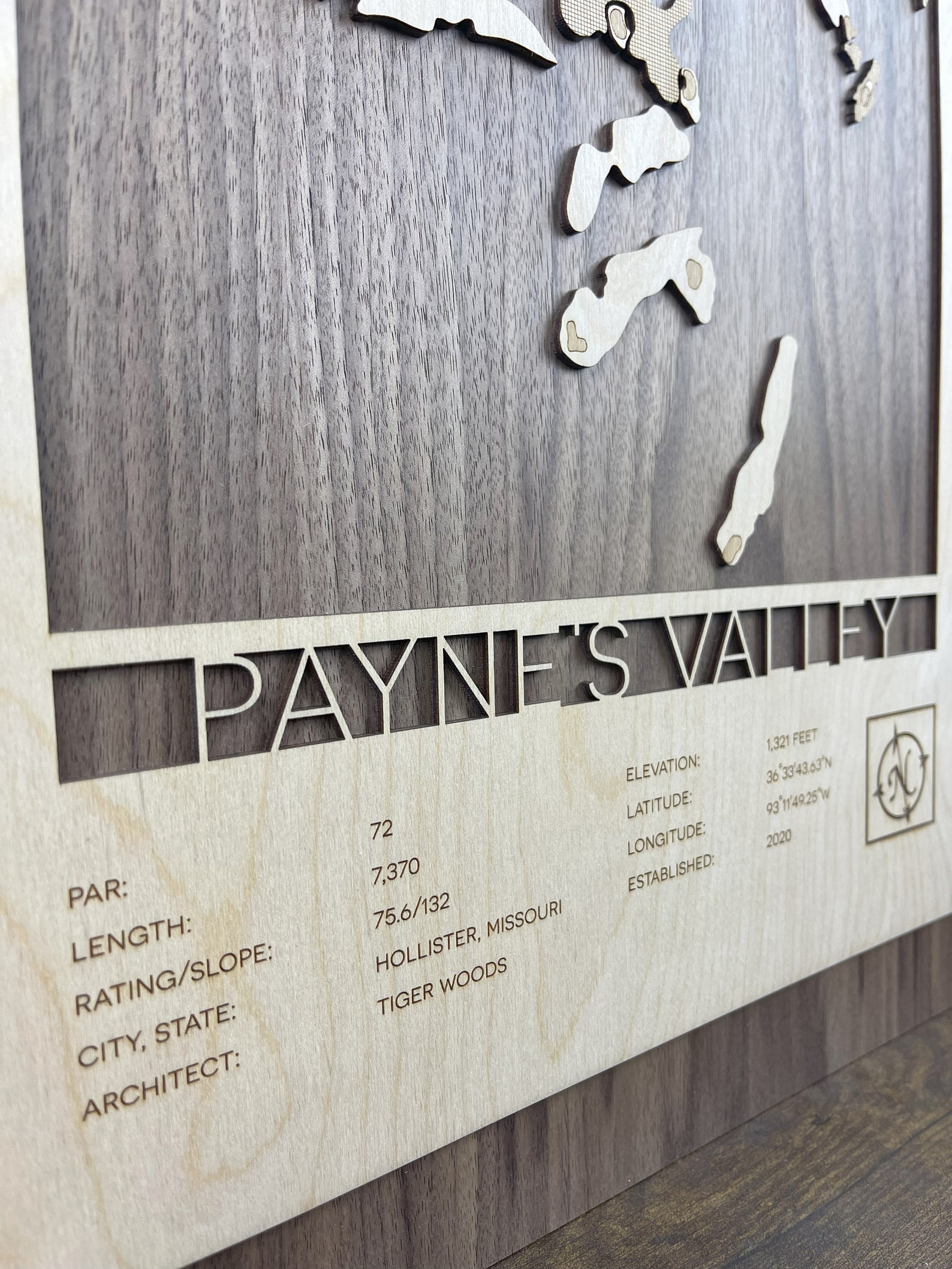 Custom Layered Wood Golf Course Map: Minimalist Golf Art - Etsy