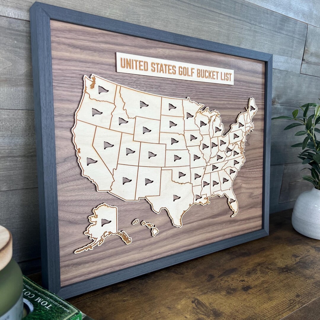 USA Golf Bucket List Map: Golf Travel Map, Golf Gift - Etsy
