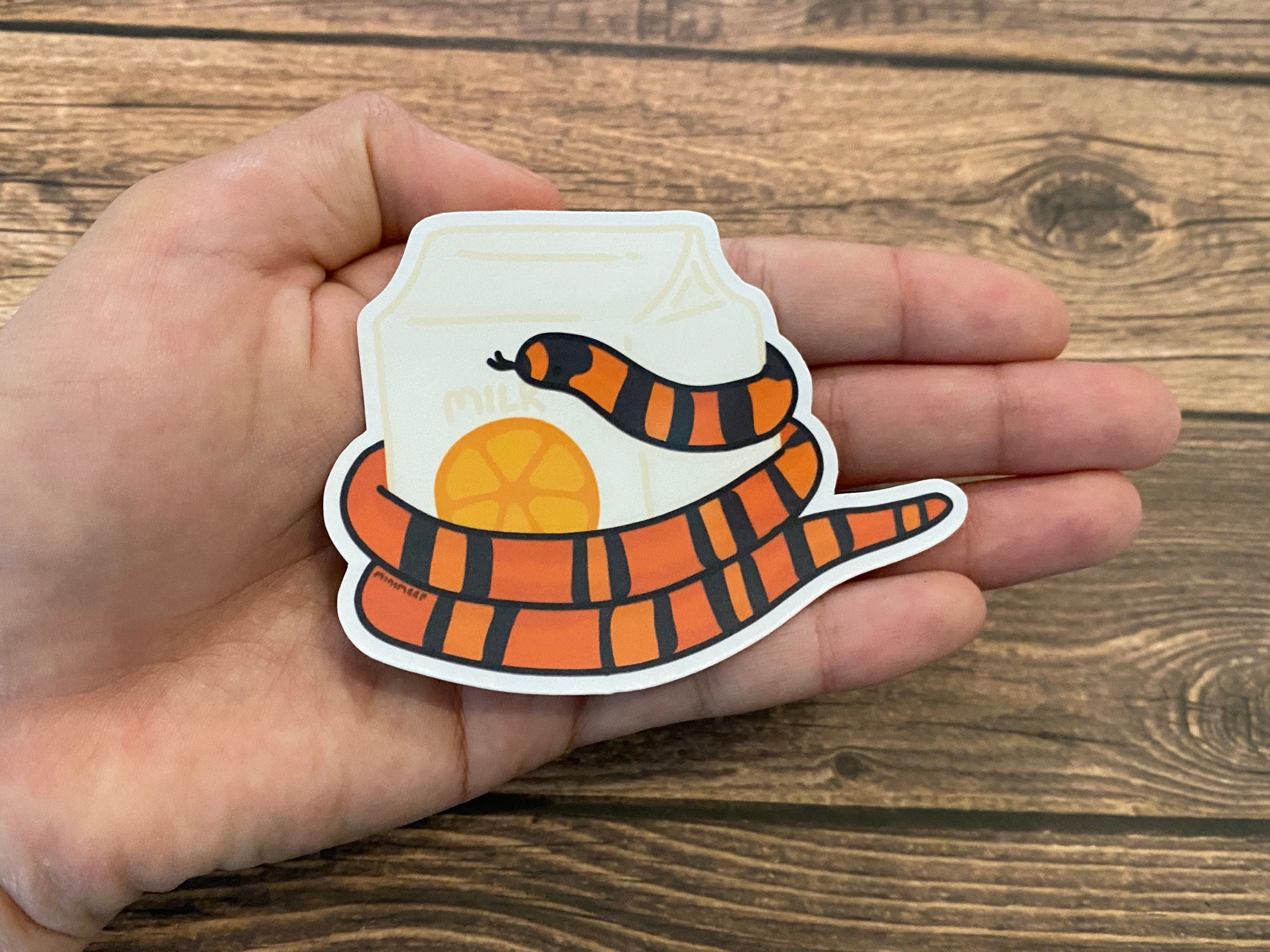 Cute Snake Stickers Danger Noodles Food Themed Tangerine Milk Snake and ...