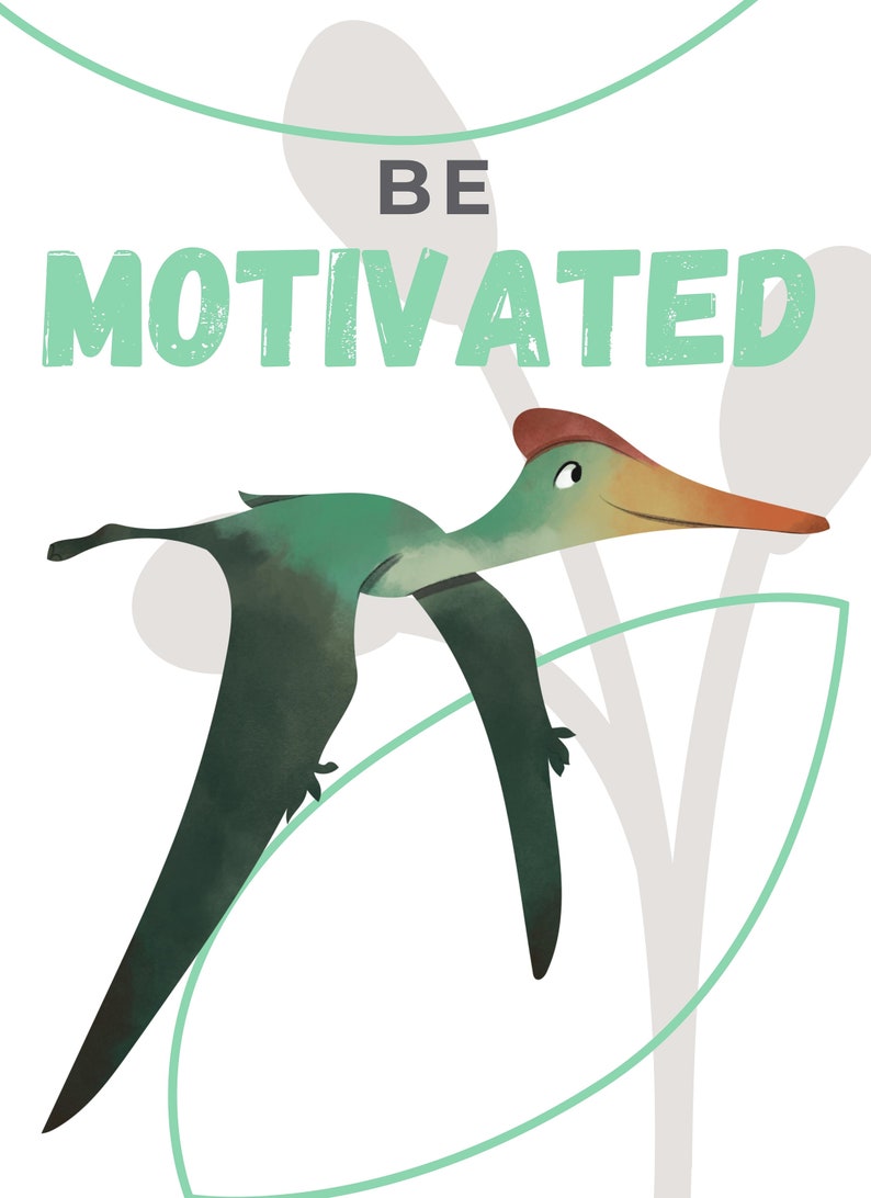 Dinosaur Positive Affirmation Printable - Be Motivated - Nursery Prints ...